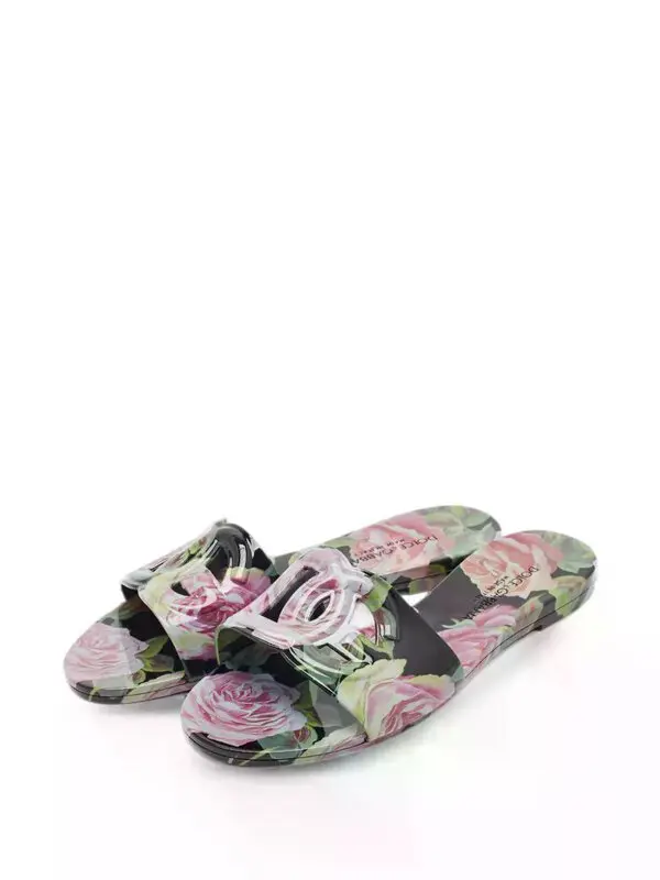 Dolce & Gabbana Bianca Floral-print Slides