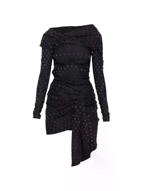 Isabel Marant Étoile Draped Polka-dot Mini Dress - Black