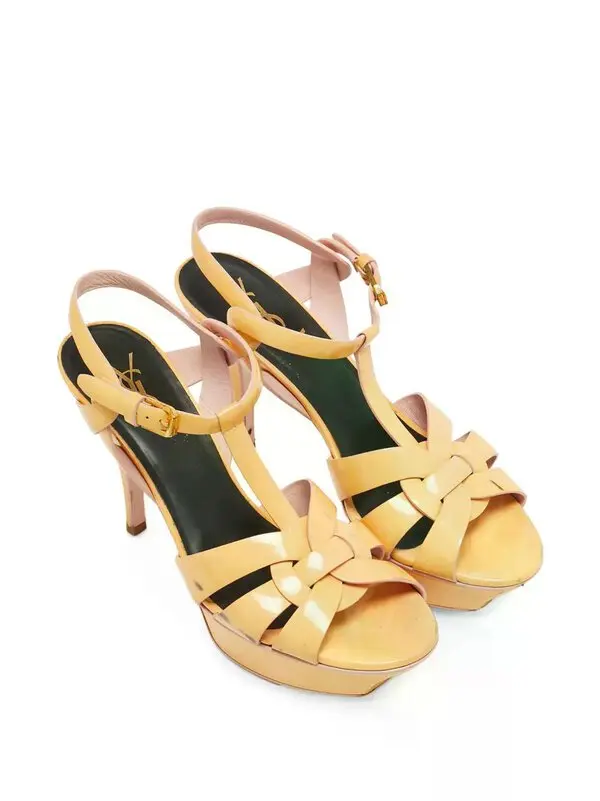 Saint Laurent Tribute Platform Sandals - Yellow