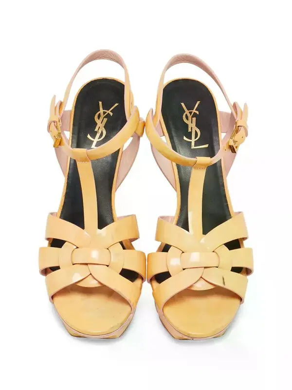 Saint Laurent Tribute Platform Sandals - Yellow