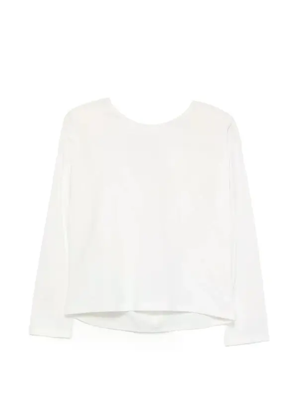 VICOLO Draped Back Jersey Blouse - White