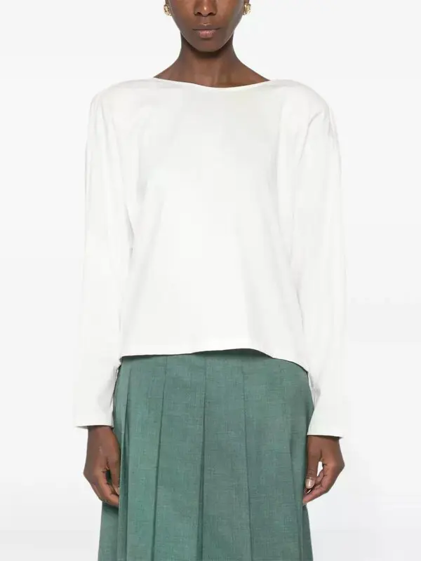 VICOLO Draped Back Jersey Blouse