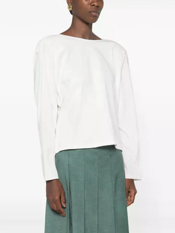 VICOLO Draped Back Jersey Blouse