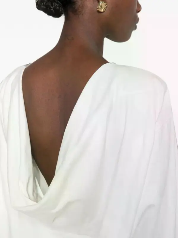 VICOLO Draped Back Jersey Blouse