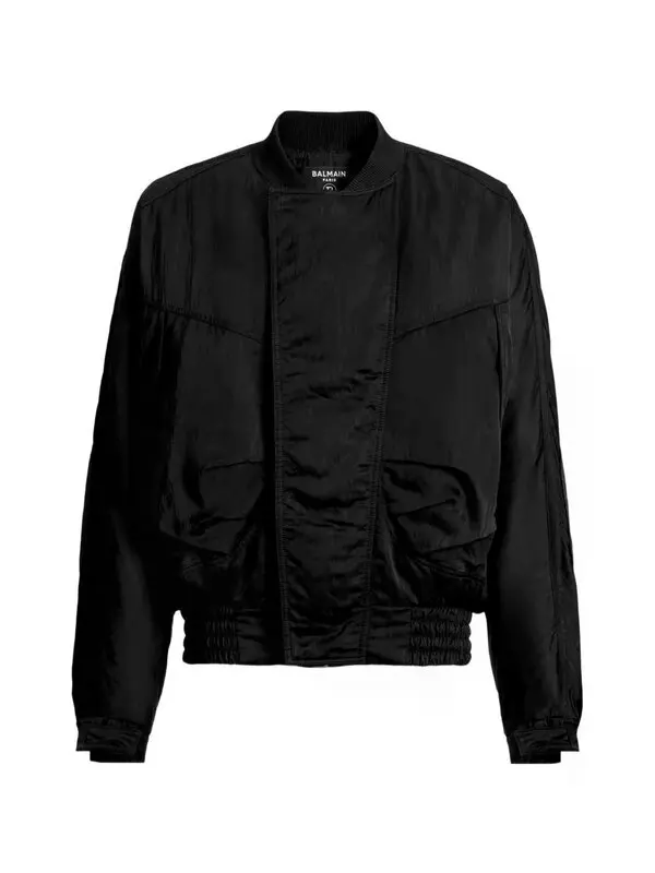 Balmain Textured Nylon Bomber Jacket - Black
