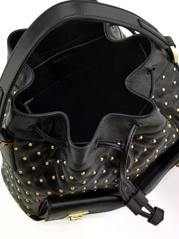 FERRAGAMO Woven Mini Bucket Bag - Black