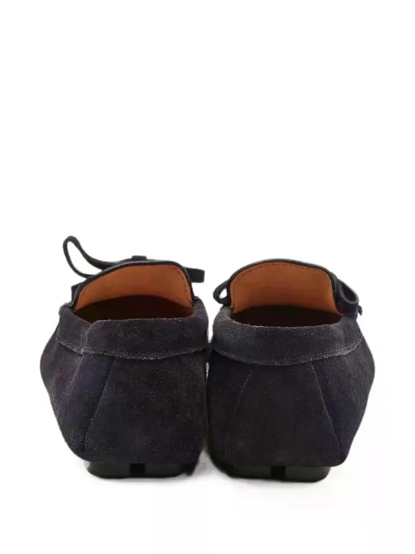 Prada Suede Loafers With Bow Detailing