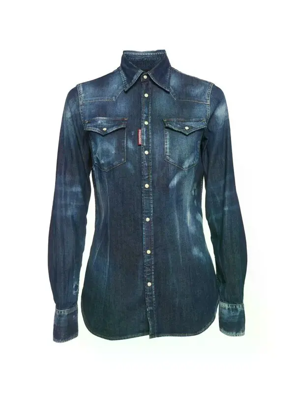 Dsquared2 Distressed Denim Shirt - Blue