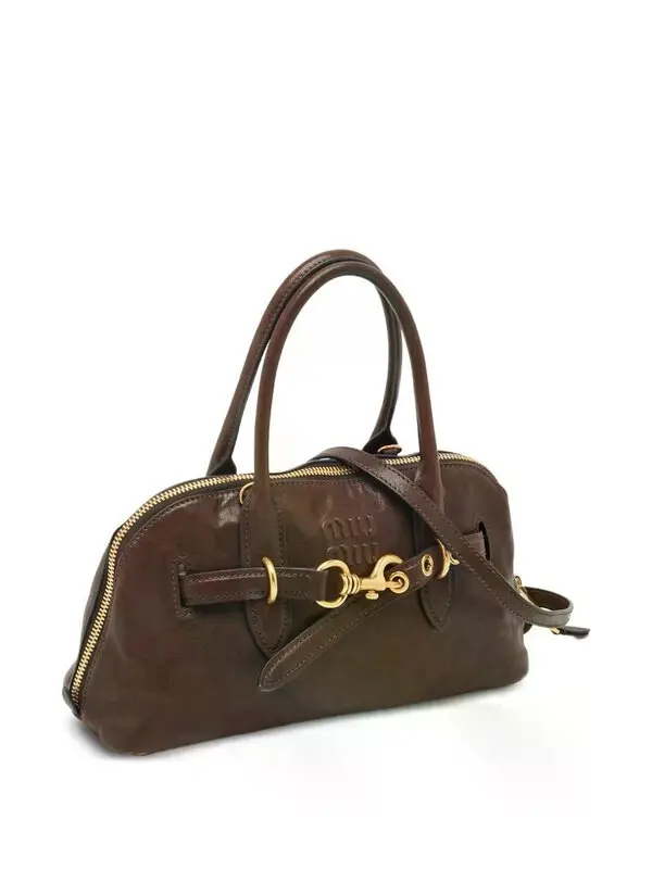 Miu Miu Aventure Leather Satchel Bag - Brown