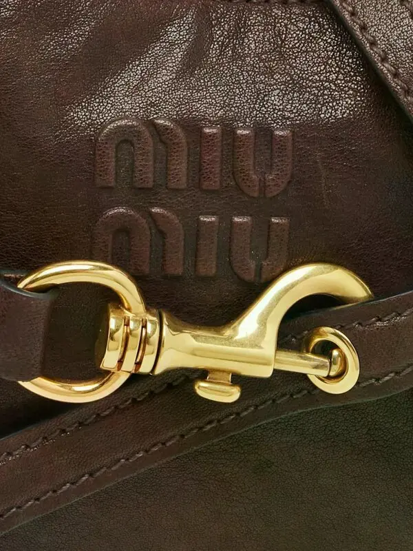 Miu Miu Aventure Leather Satchel Bag - Brown