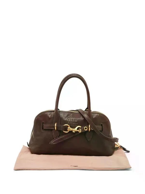 Miu Miu Aventure Leather Satchel Bag - Brown