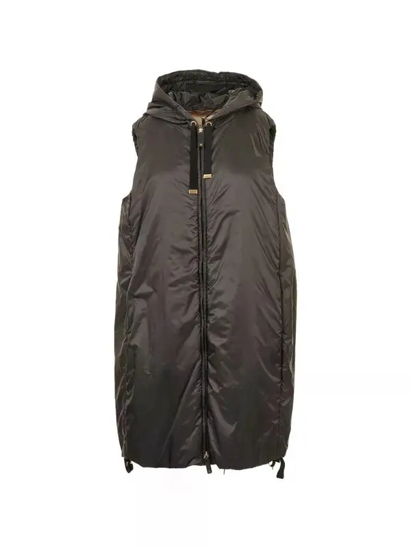 Max Mara The Cube Hooded Sleeveless Coat - Black