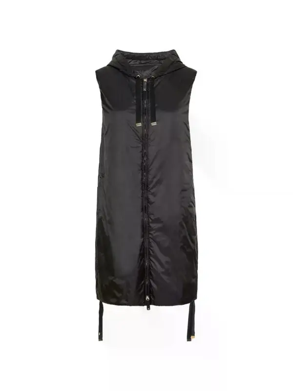 Max Mara The Cube Hooded Sleeveless Coat - Black