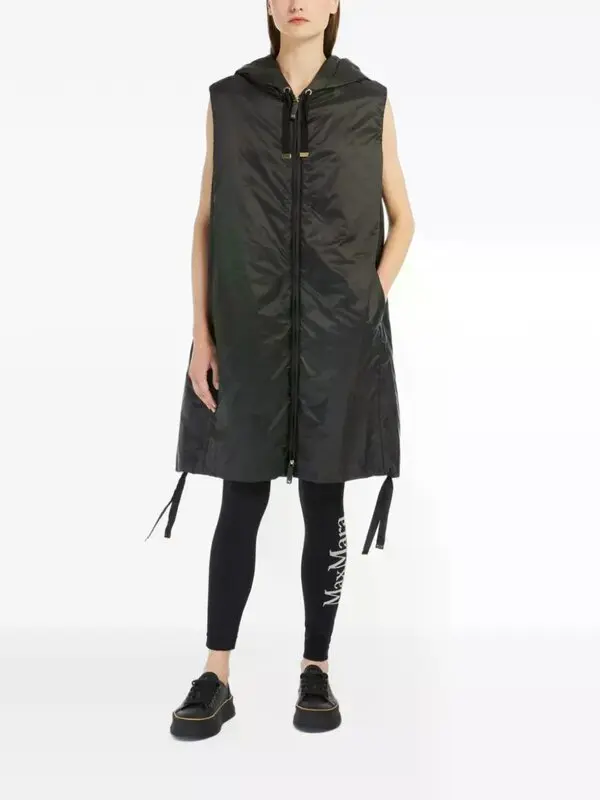 Max Mara The Cube Hooded Sleeveless Coat - Black