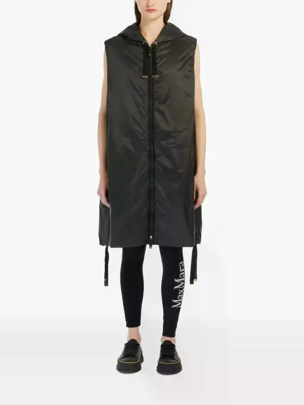 Max Mara The Cube Hooded Sleeveless Coat - Black