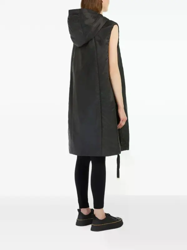 Max Mara The Cube Hooded Sleeveless Coat - Black