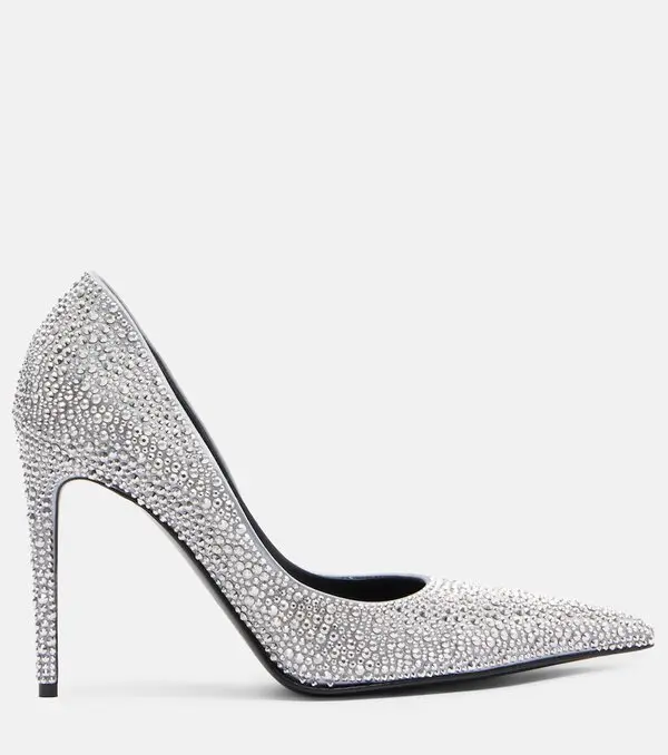 Alexander McQueen Skull Studded Satin Pumps