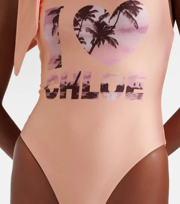 Chloé Printed One Piece Swimsuit - Orange