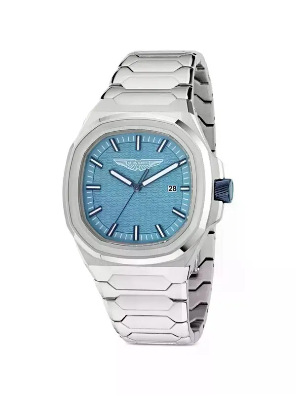 ASTON MARTIN WATCHES Aston Martin 38mm Quartz Watch With Geometric-link Bracelet - Blue