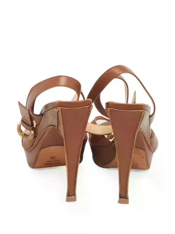 SERGIO ROSSI Leather Platform Sandals