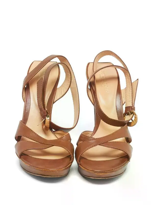 SERGIO ROSSI Leather Platform Sandals