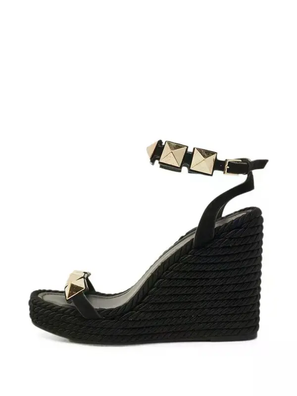 Valentino Garavani Roman Stud Wedge Espadrilles - Black