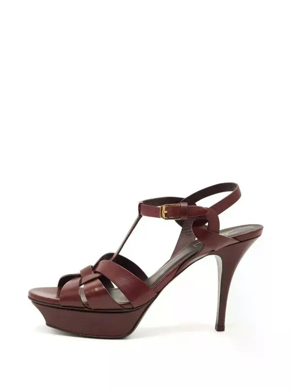 Saint Laurent Tribute Platform Sandals - Red