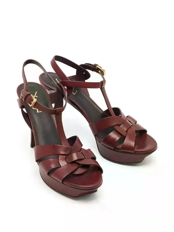 Saint Laurent Tribute Platform Sandals - Red