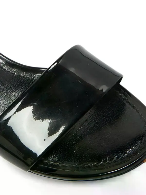 LOUIS VUITTON Ankle-strap Leather Heeled Sandals