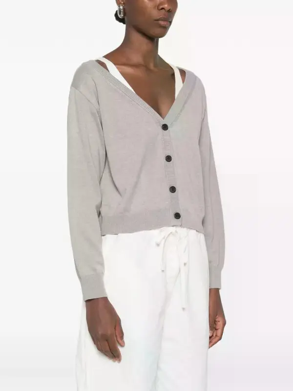 YCH V-neck Layered-effect Cardigan