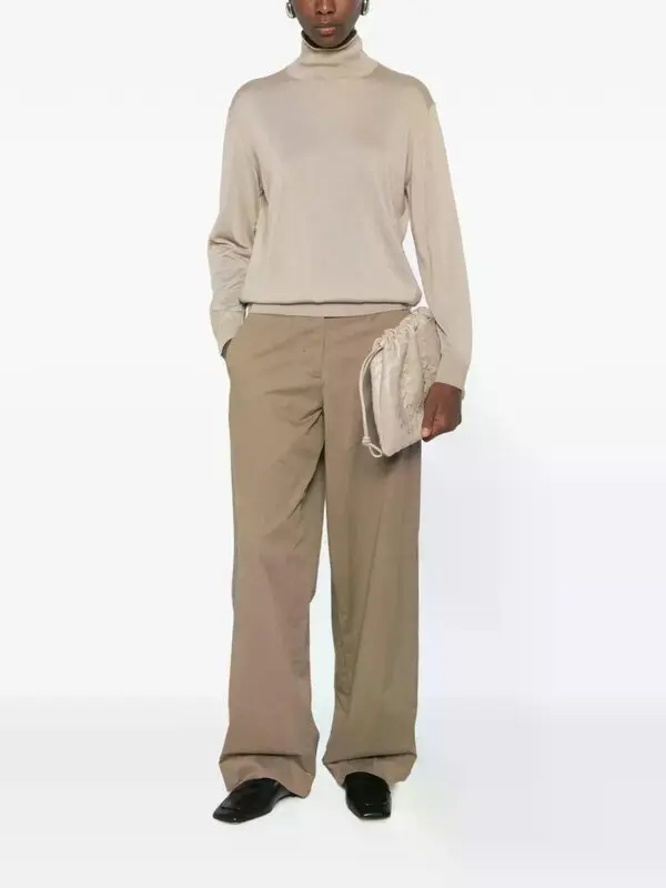 THE ROW Fadry Wide-leg Buckle-detail Trousers - Neutrals