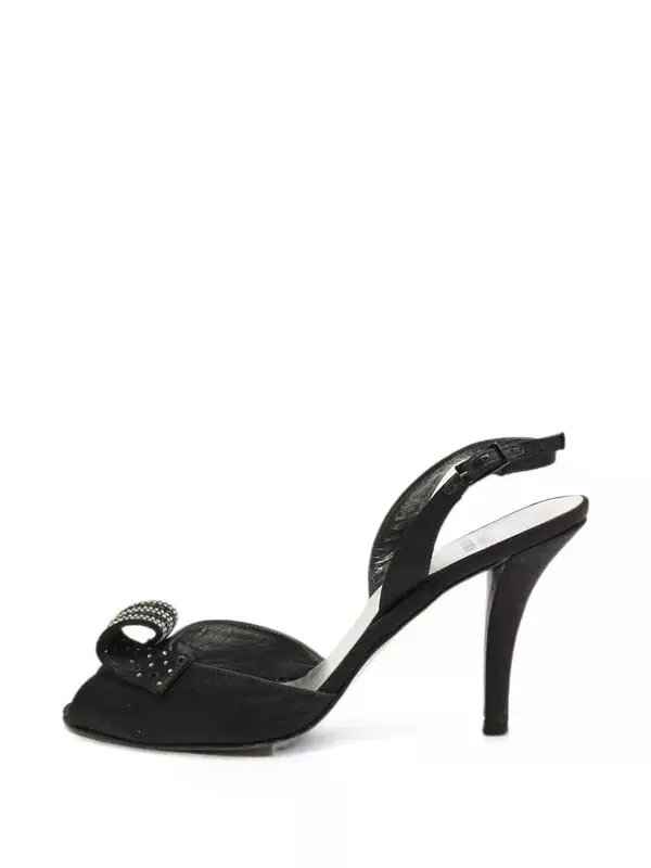 STUART WEITZMAN Embellished Slingback Sandals - Black