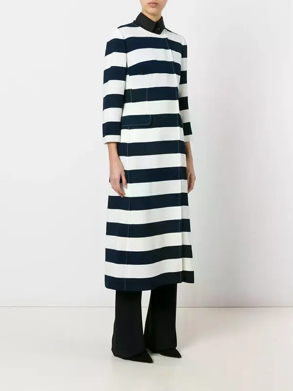 Dolce & Gabbana Striped Silk Blend Coat