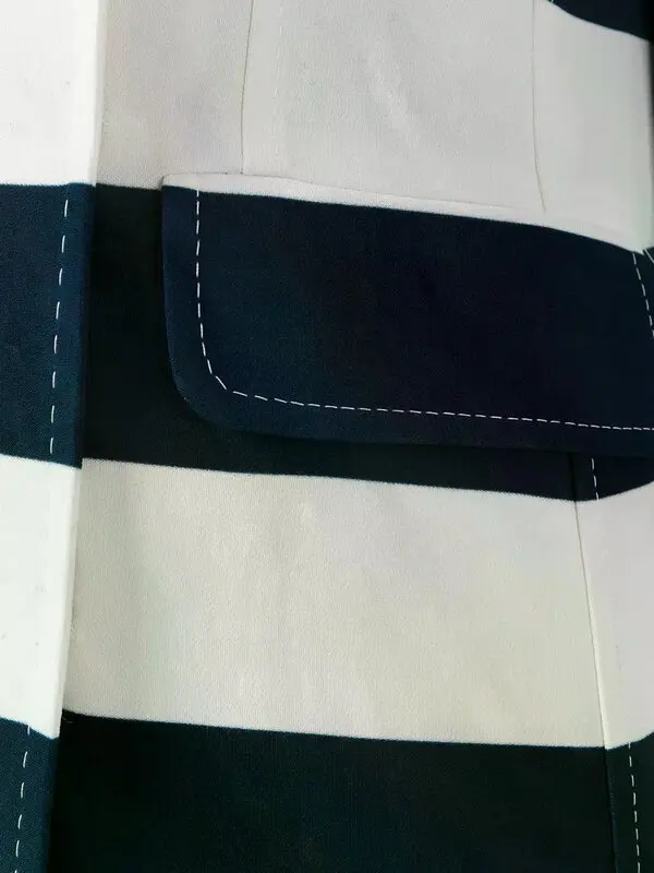 Dolce & Gabbana Striped Silk Blend Coat