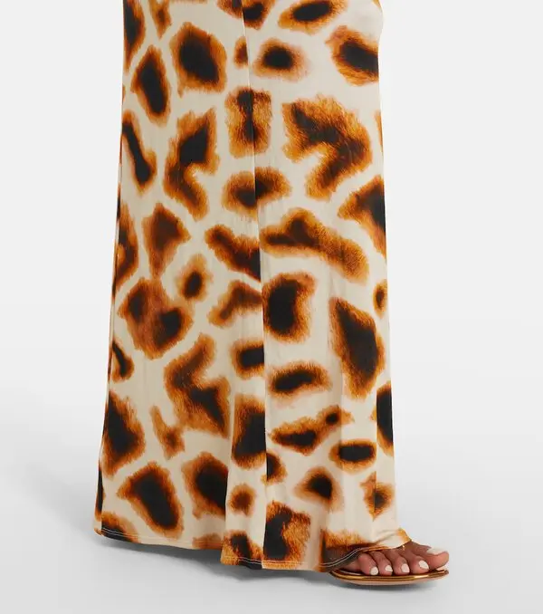 Christopher Esber Sleeveless Maxi Dress With Animal Print - Beige