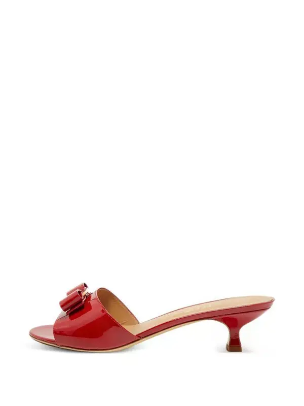 FERRAGAMO Vara Bow Heeled Sandals - Red