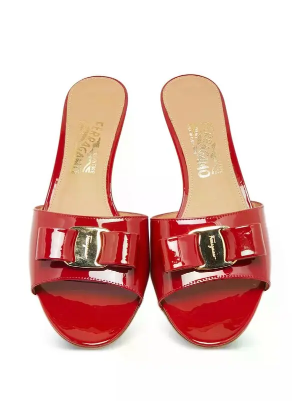 FERRAGAMO Vara Bow Heeled Sandals - Red