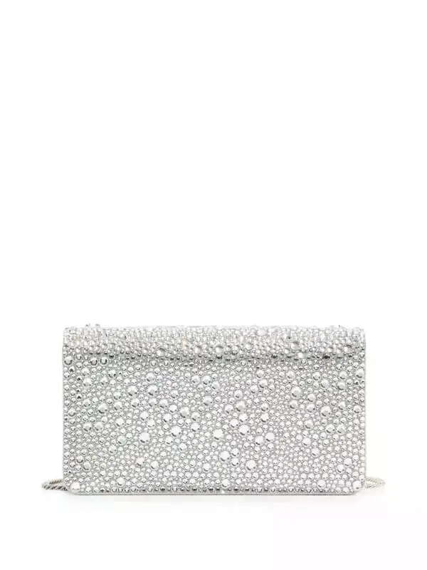 Valentino Garavani Mini Vlogo Signature Crossbody Bag With Sparkling Embroidery - Silver