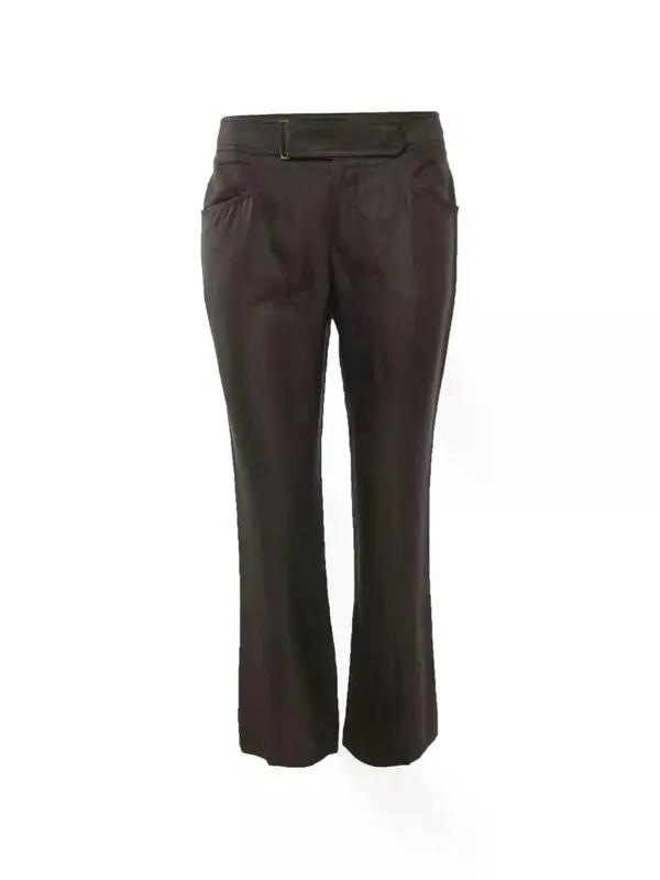Gucci Silk Belted Trousers - Brown