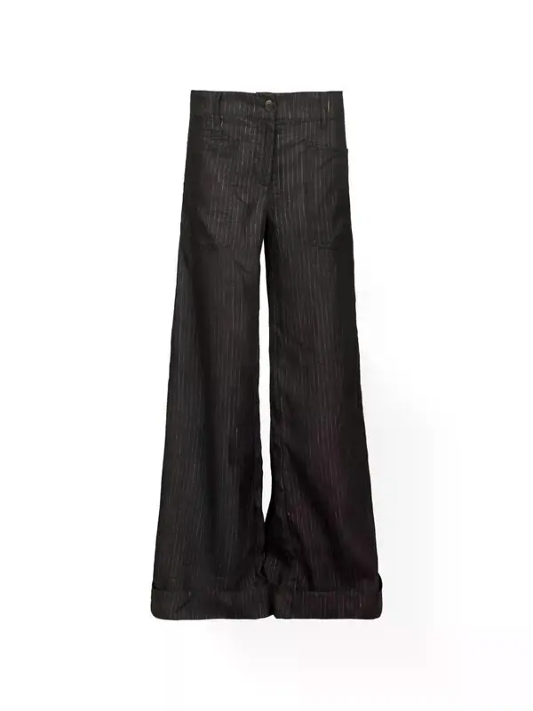 HANNES ROETHER Pinstriped Wide-leg Trousers