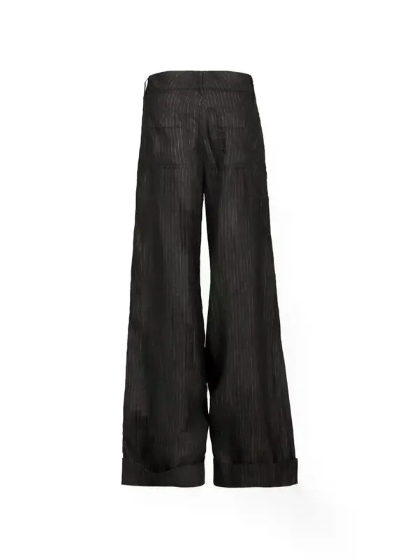 HANNES ROETHER Pinstriped Wide-leg Trousers