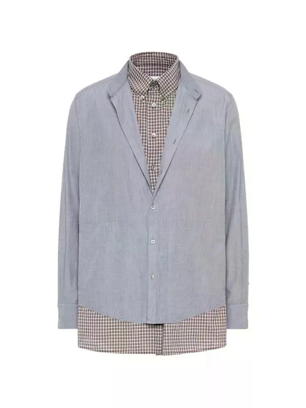 MAISON MARGIELA Check-pattern Double-layer Shirt - Grey