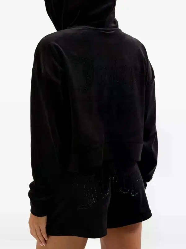 Juicy Couture Diamanté-embellished Cropped Hoodie