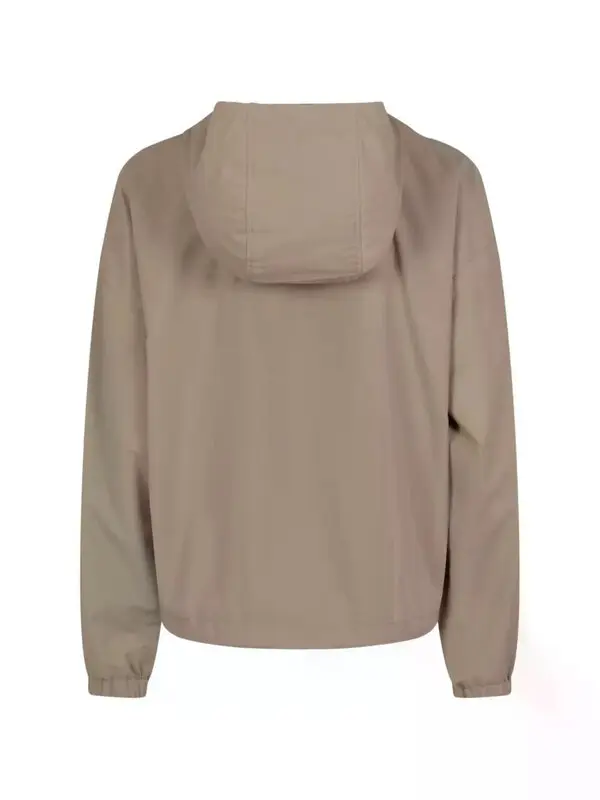 Peserico Beige Hooded Zip-up Jacket