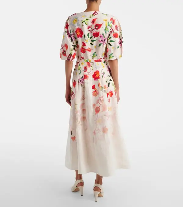 Gabriela Hearst Ignis Floral Linen Midi Dress - Multicoloured