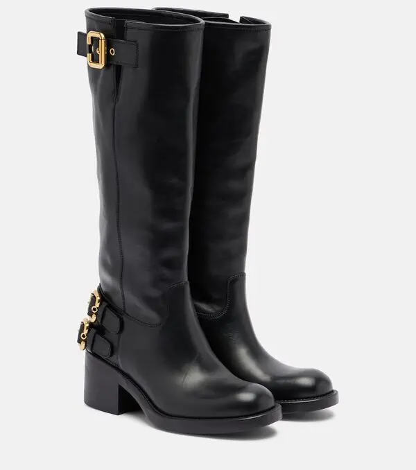 Chloé Dakota Leather Biker Boots - Black
