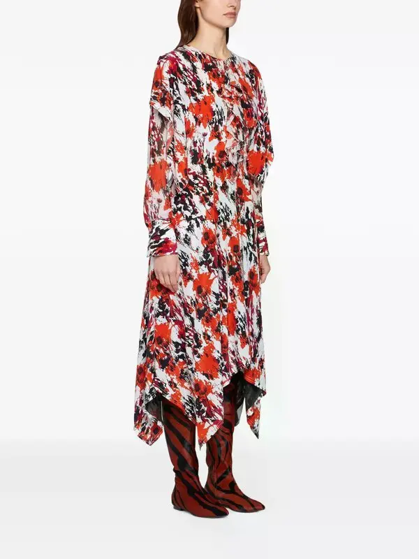 Roberto Cavalli Printed Silk Crepe Midi Dress