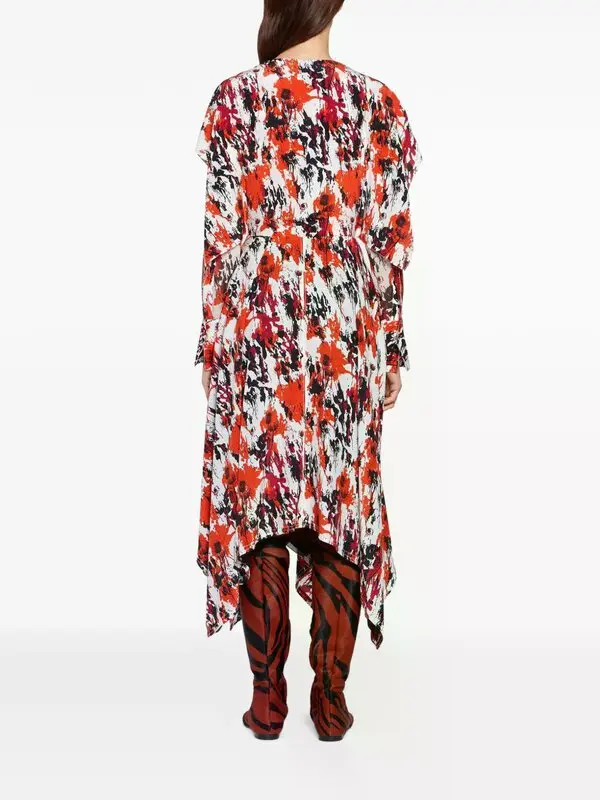 Roberto Cavalli Printed Silk Crepe Midi Dress