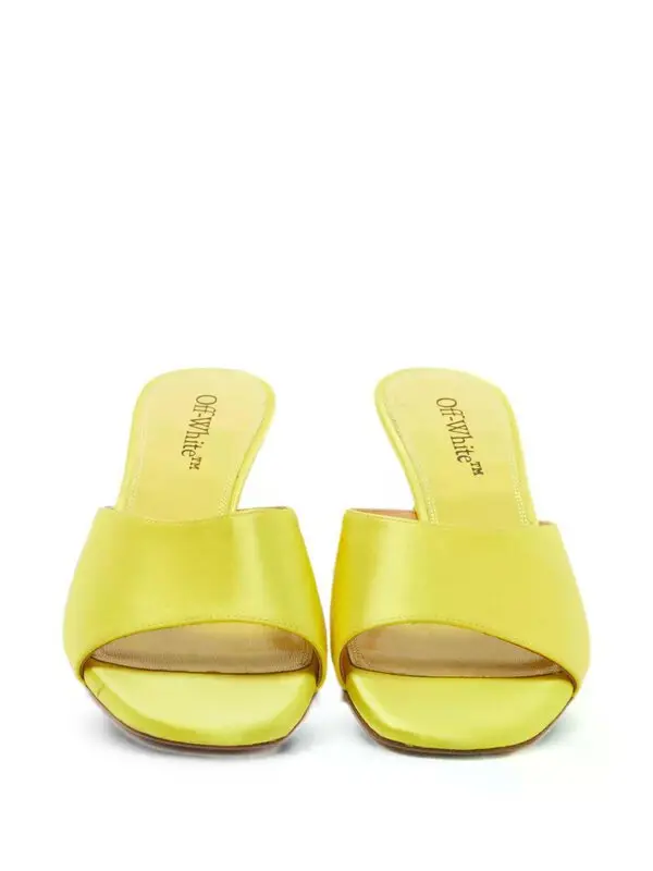 Off-White Single Toe Strap Slip-on Heeled Sandals
