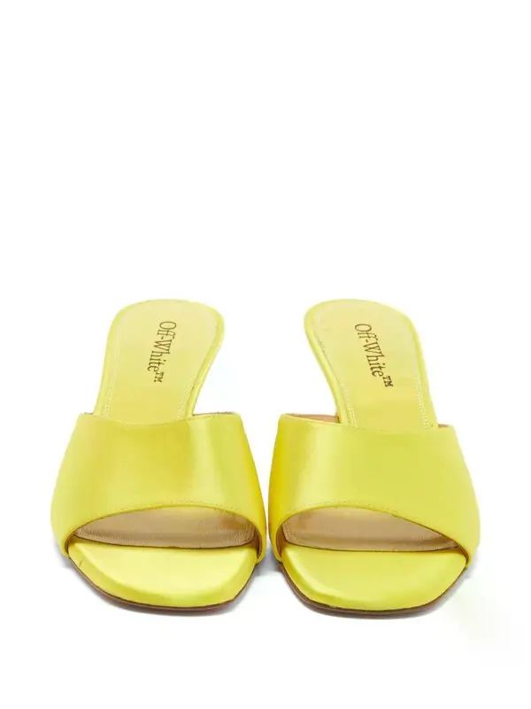 Off-White Single Toe Strap Slip-on Heeled Sandals
